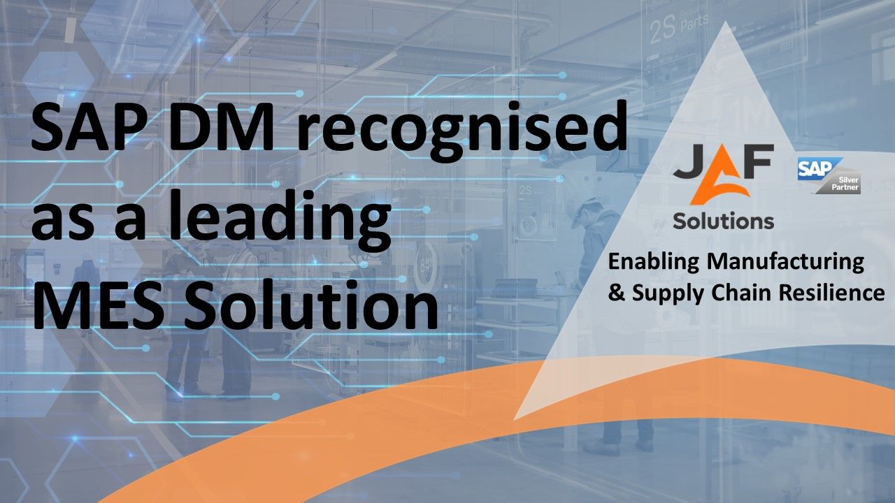 SAP DM recognised as a leading MES Solution